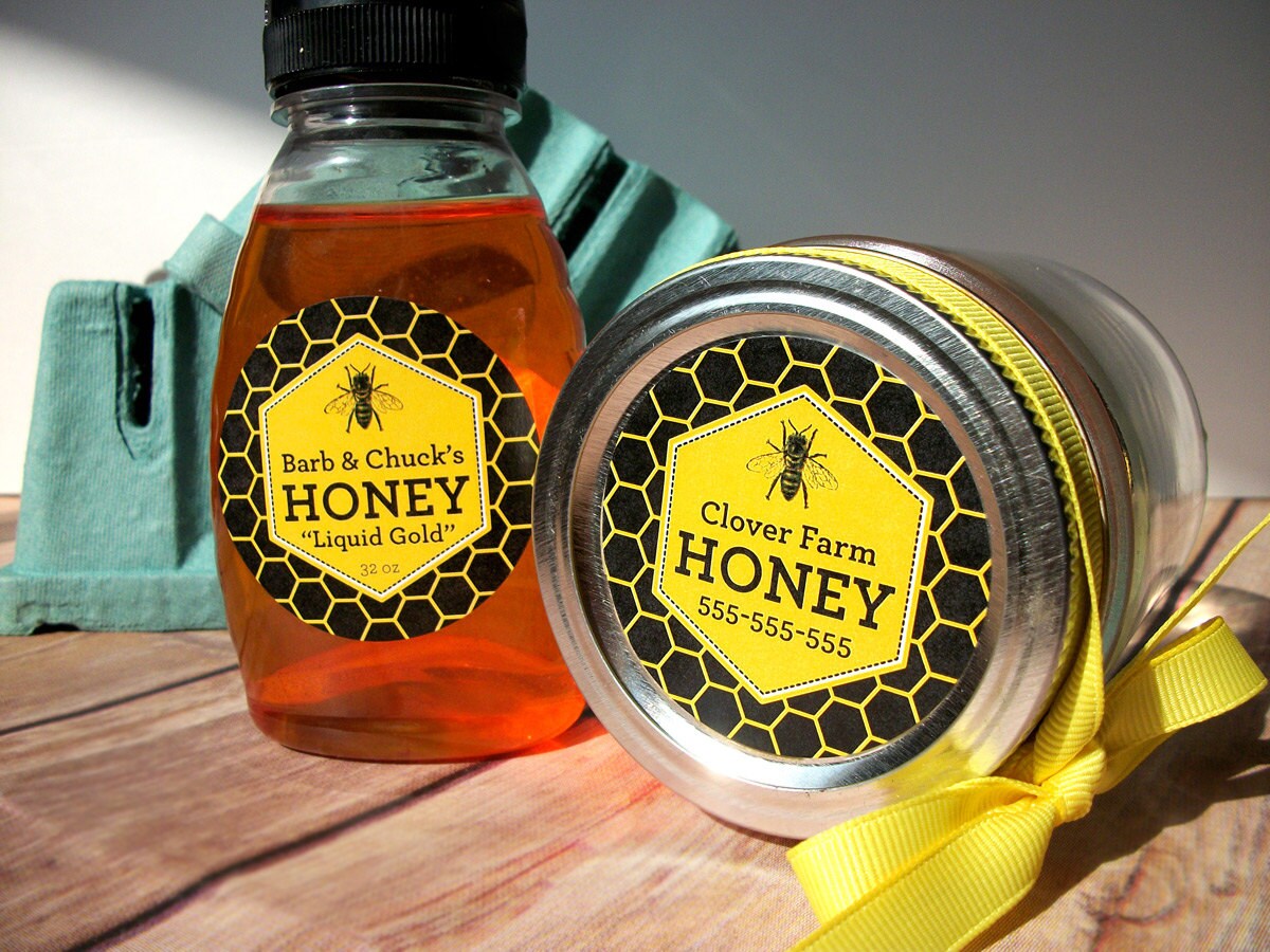 Custom Beehive Canning Jar & Bottle Labels Personalized | Etsy