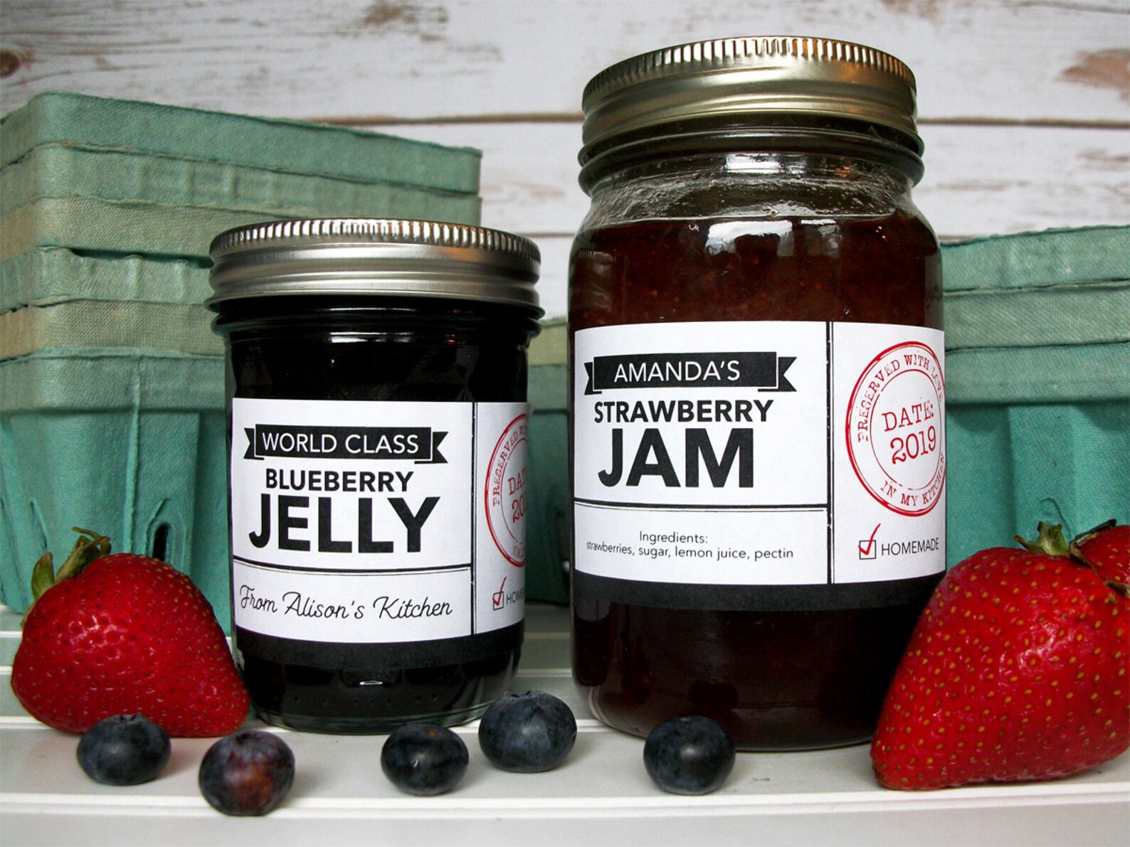 Custom Modern Black & White Rectangle Canning Jar Labels - Etsy