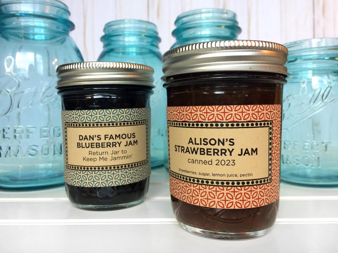 Custom Mod Jam Jar Labels, Printed Cottage Food Industry Rectangle ...