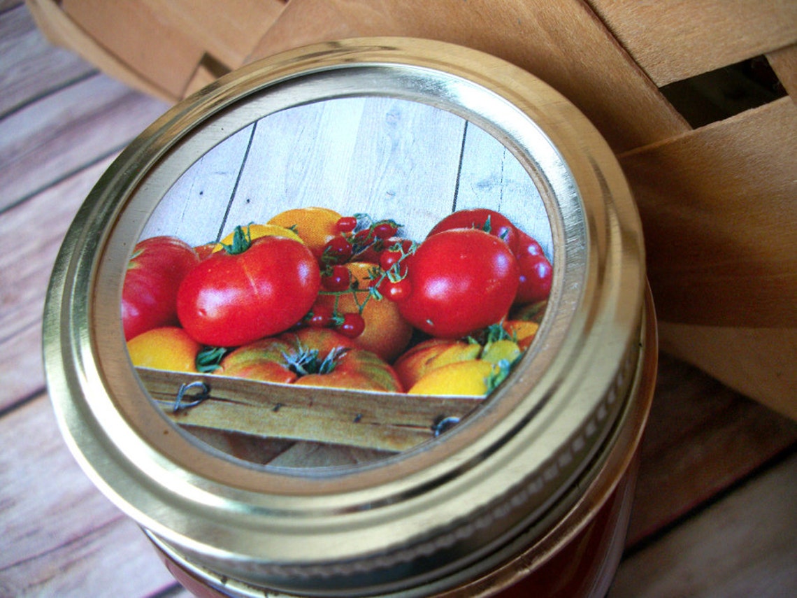 Market Fresh Tomato Canning Jar Labels Round Mason Jar Labels - Etsy