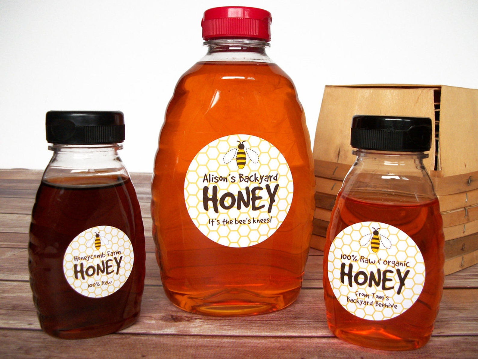 Custom Cute Honey Bee Labels Custom Honey Bottle Labels & | Etsy