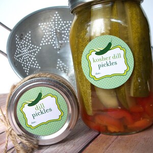Cute Dill, Sweet, Bread & Butter Pickle, and Relish Canning Jar Labels ...