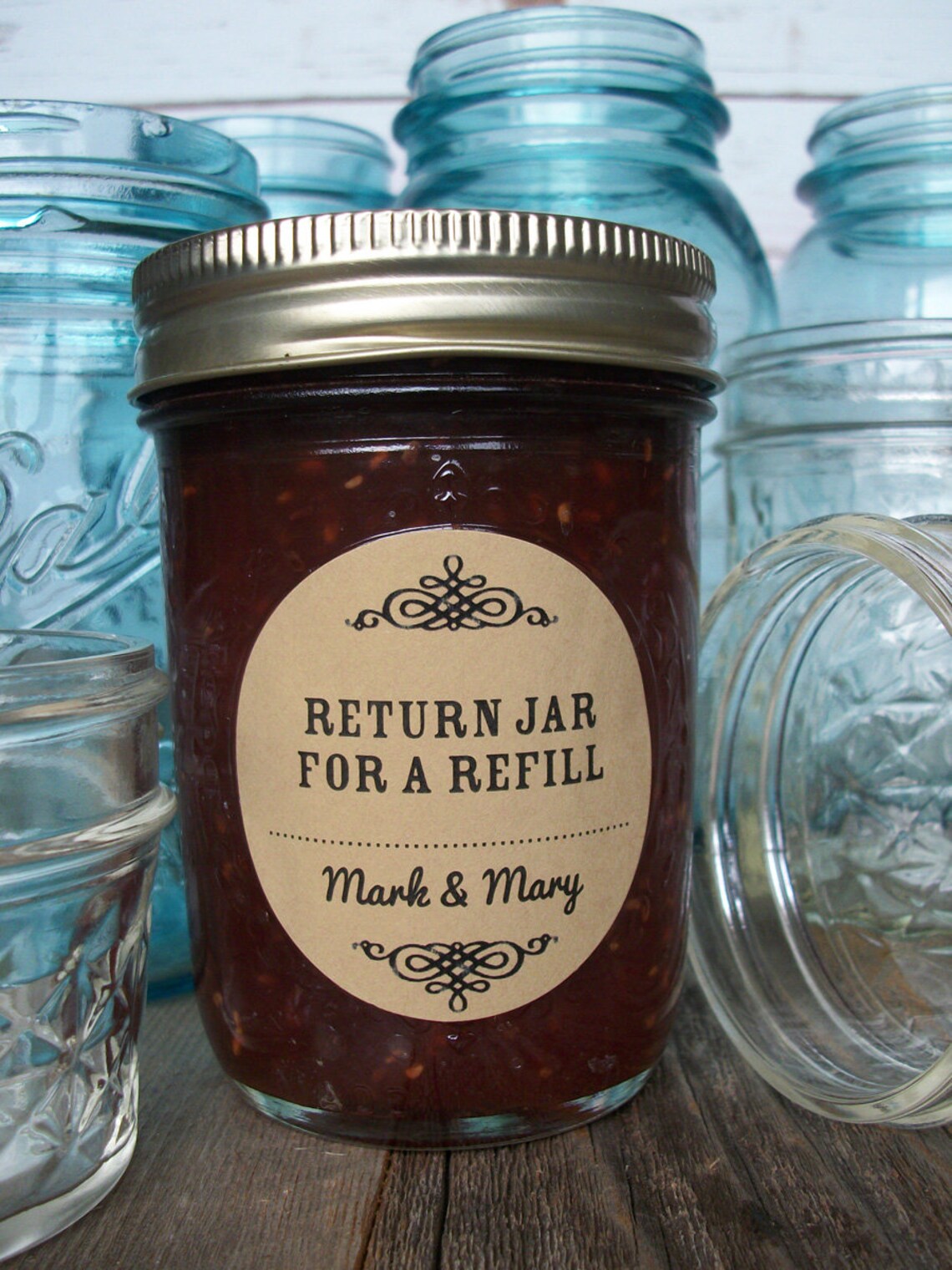 Return Jar for a Refill Custom KRAFT Paper Canning Jar Labels - Etsy