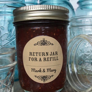 Return Jar for a Refill Custom KRAFT Paper Canning Jar Labels - Etsy