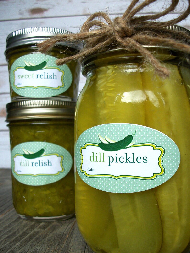 Oval Cute Kosher Dill Sweet Bread & Butter Pickle Relish | Etsy