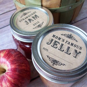 Custom Kraft Paper Canning Jar Labels, Personalized Printed Round Mason ...