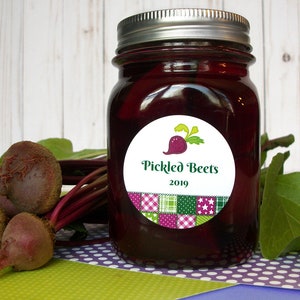 Country Quilt Pickled Beets & Relish Canning Labels Round - Etsy