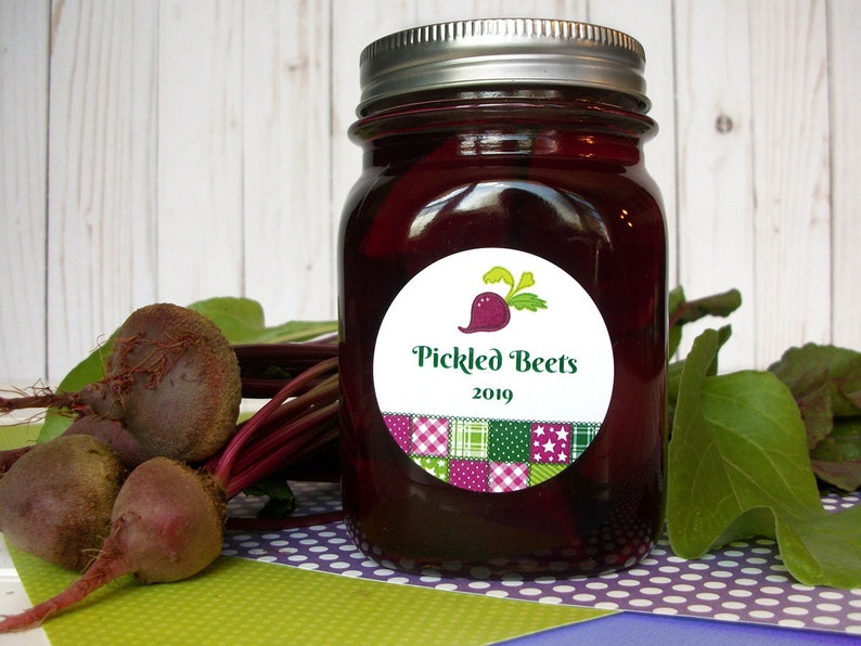 Country Quilt Pickled Beets & Relish Canning Labels Round - Etsy