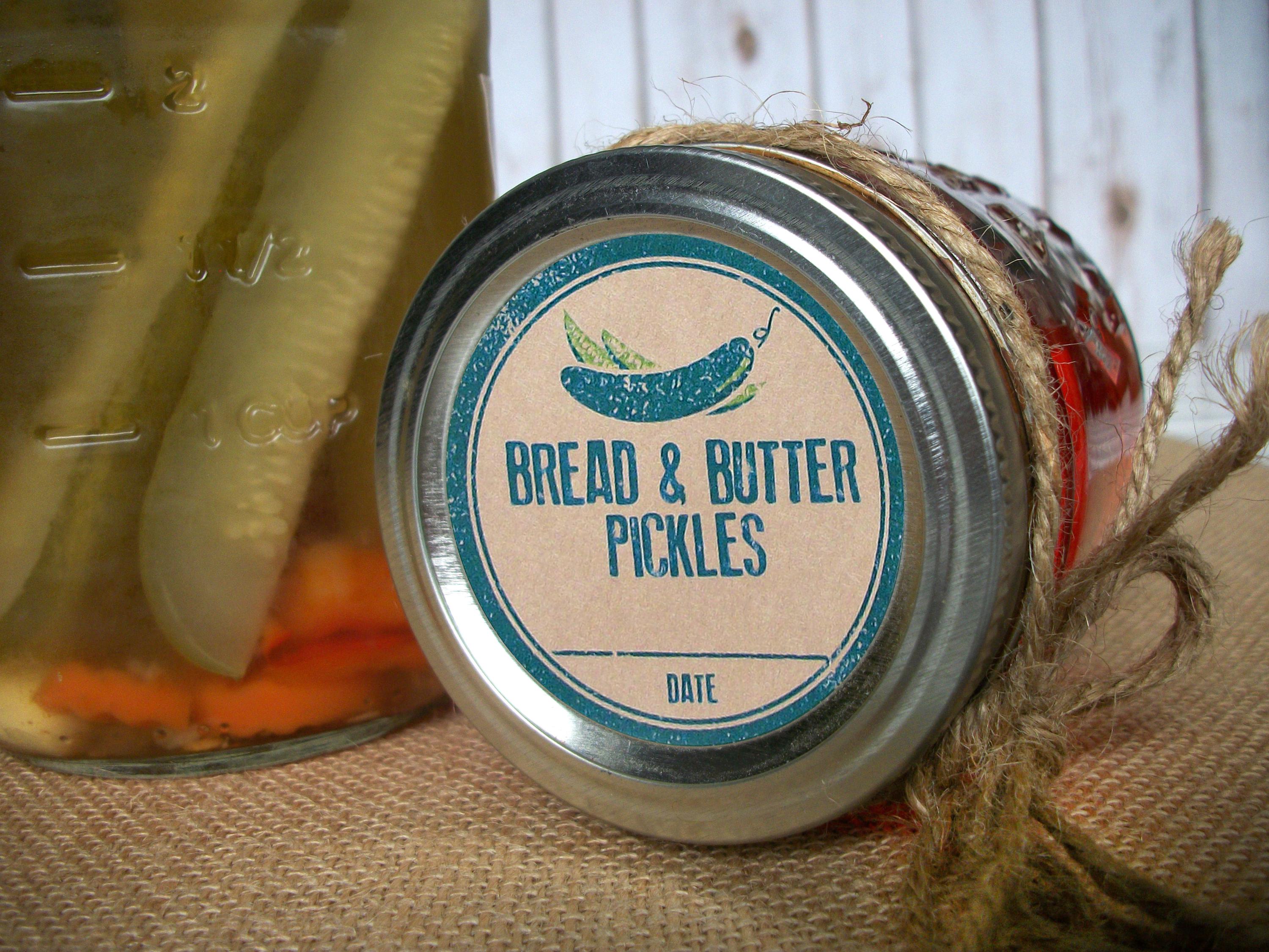 Rubber Stamp Pickle Kraft Paper Canning Jar Labels, Dill, Sweet, Bread ...