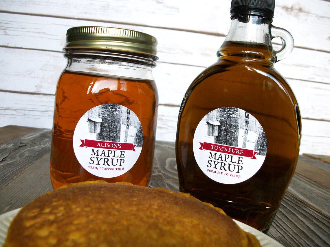 Custom Tree Tapping Maple Syrup Labels Custom Round Canning - Etsy