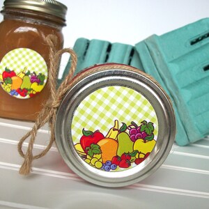 Big Fruit Canning Jar Labels Round Canning Labels for Mason - Etsy