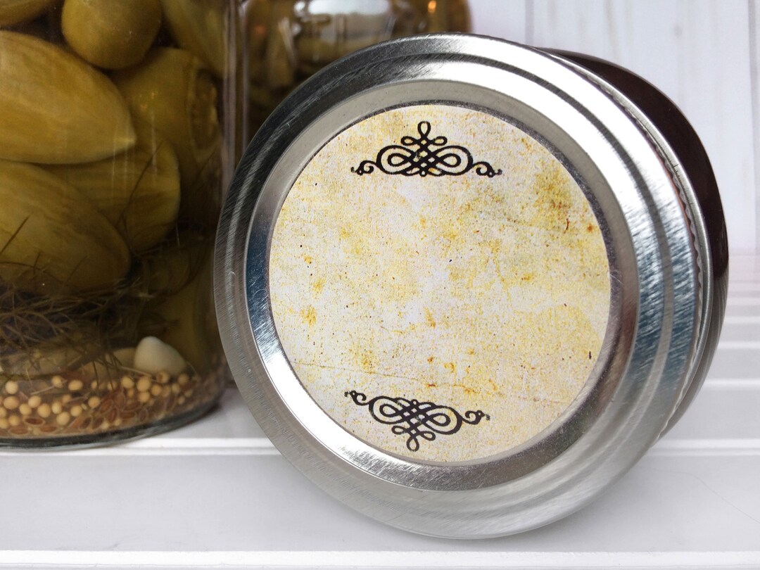 Vintage BLANK Canning Labels, Round Mason Jar Stickers, Spice Herb Jar ...