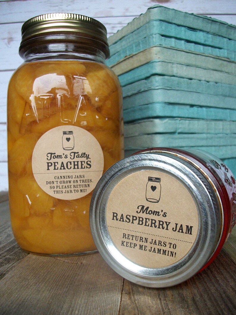 Kraft Return Jar Canning Labels Custom Mason Jar Stickers - Etsy