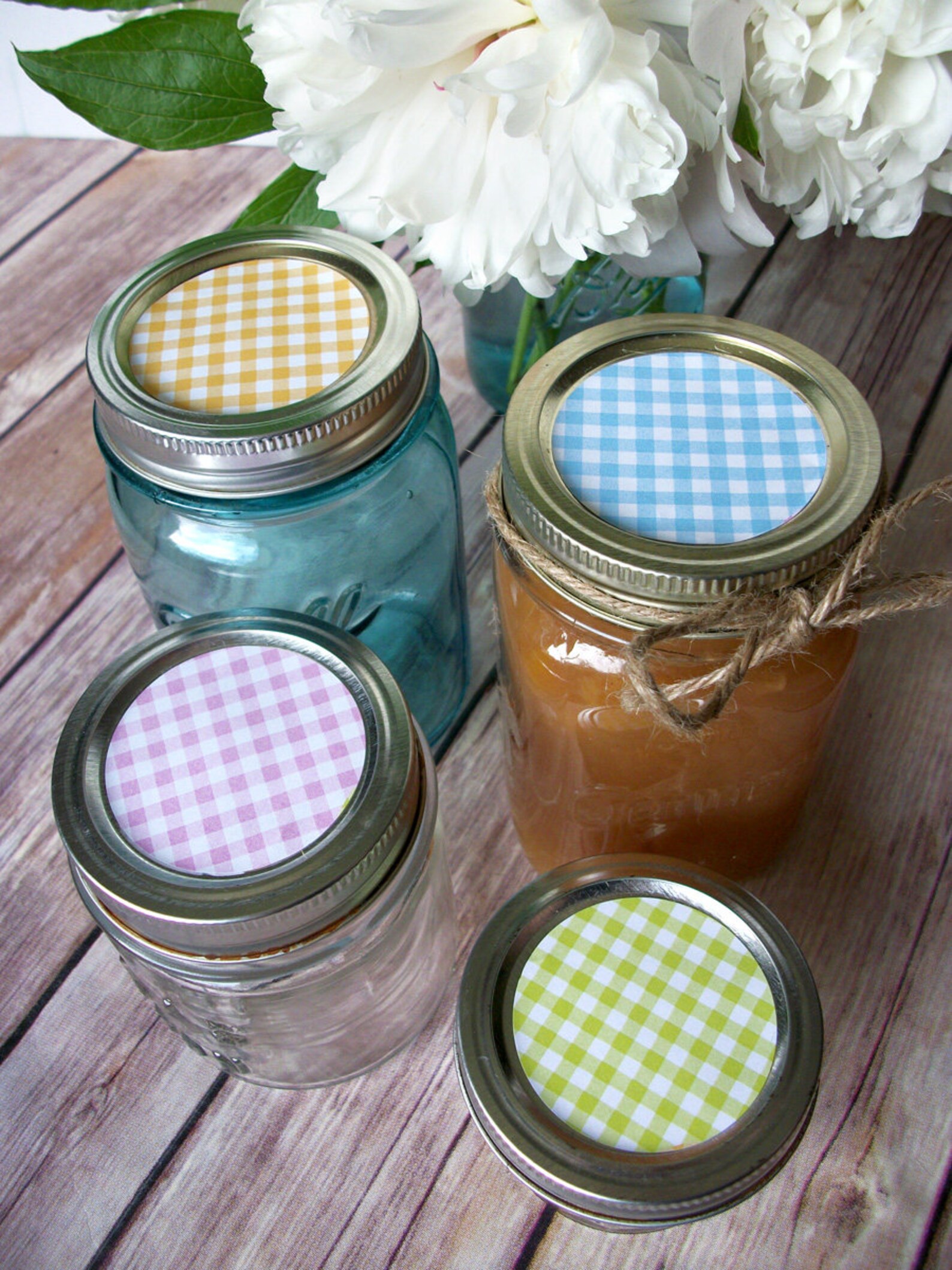 Cottage Chic Lattice Canning Jar Labels Round Stickers for - Etsy