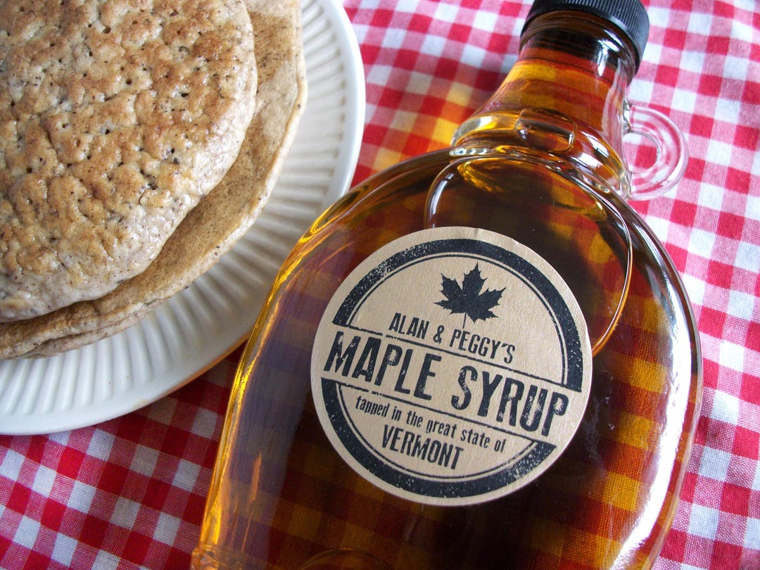Rubber Stamp Maple Syrup Labels, Personalized Bottle Stickers Printed ...