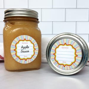 Rainbow Canning Jar Labels, Round Mason Jar Stickers for Fruit Jam ...