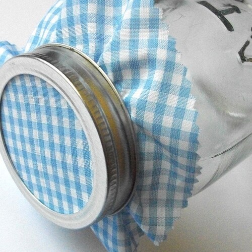12 Red Gingham Jam Jar Covers Cloth Fabric Toppers for Mason - Etsy