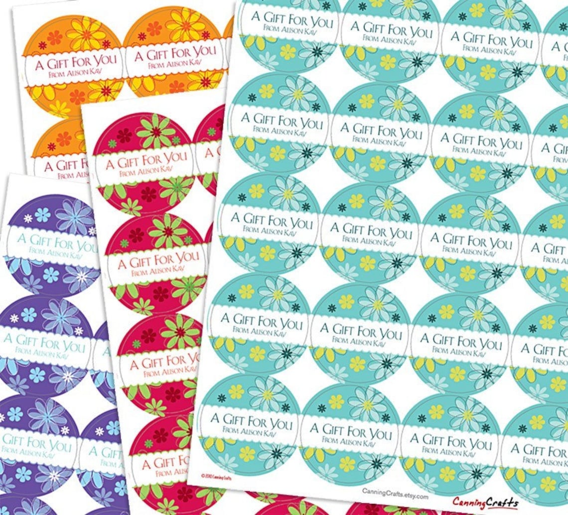 Custom Flower Gift Labels Use as Canning Labels or on - Etsy