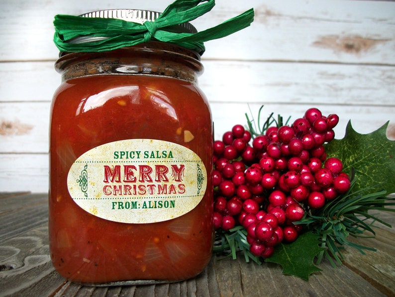 Custom Oval Vintage Christmas Labels Holiday Gift Stickers - Etsy