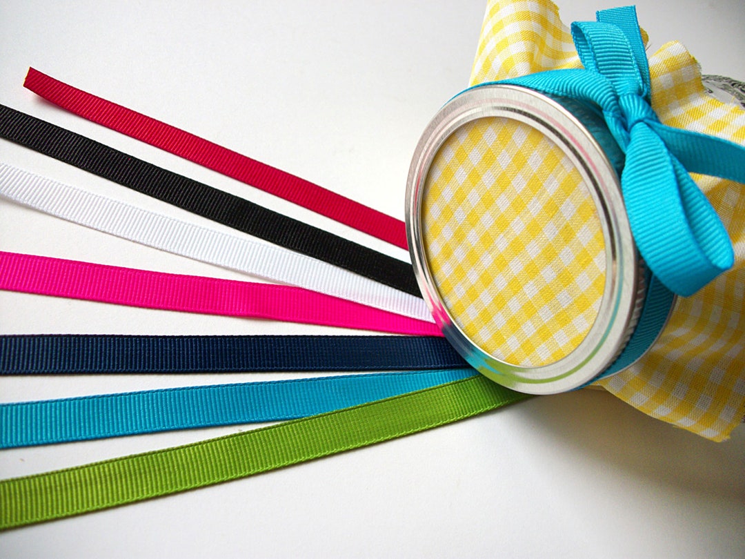 12 Color Ribbons for Mason Canning Jars, Wedding & Shower Favors Gifts ...
