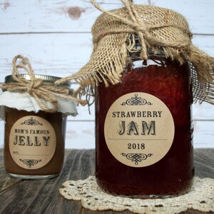 Custom Kraft Paper Canning Jar Labels, Personalized Printed Round Mason ...