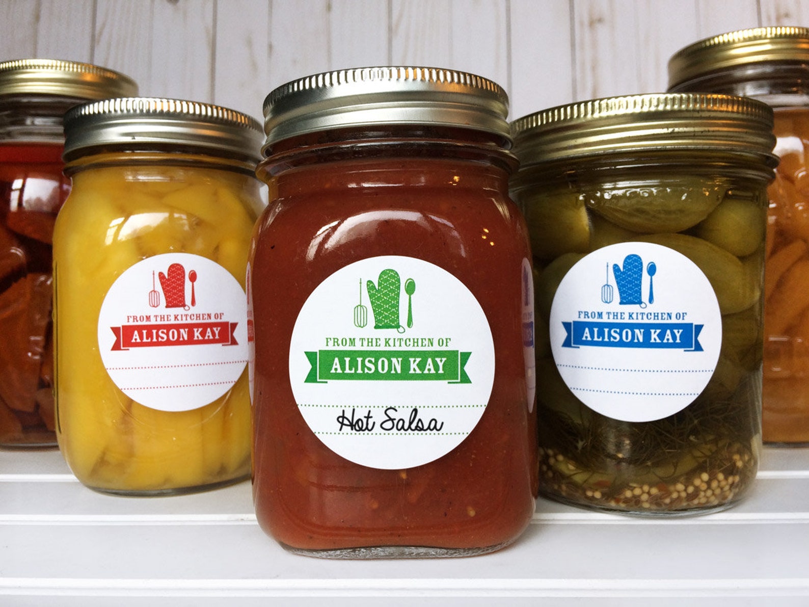 Colorful CUSTOM Kitchen Labels Round Gift Stickers for - Etsy