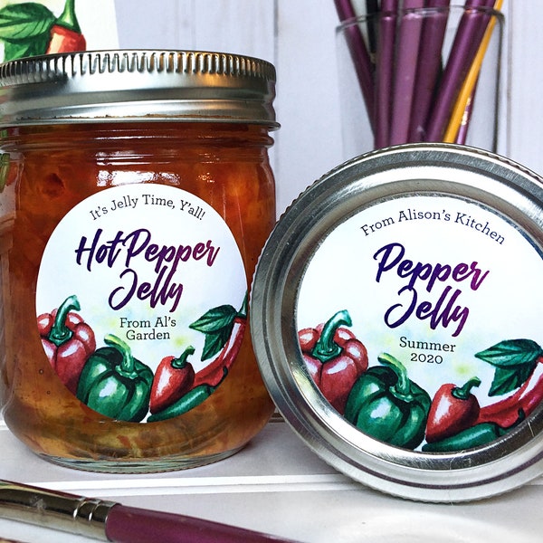 Circle Pepper Jelly Labels - Etsy