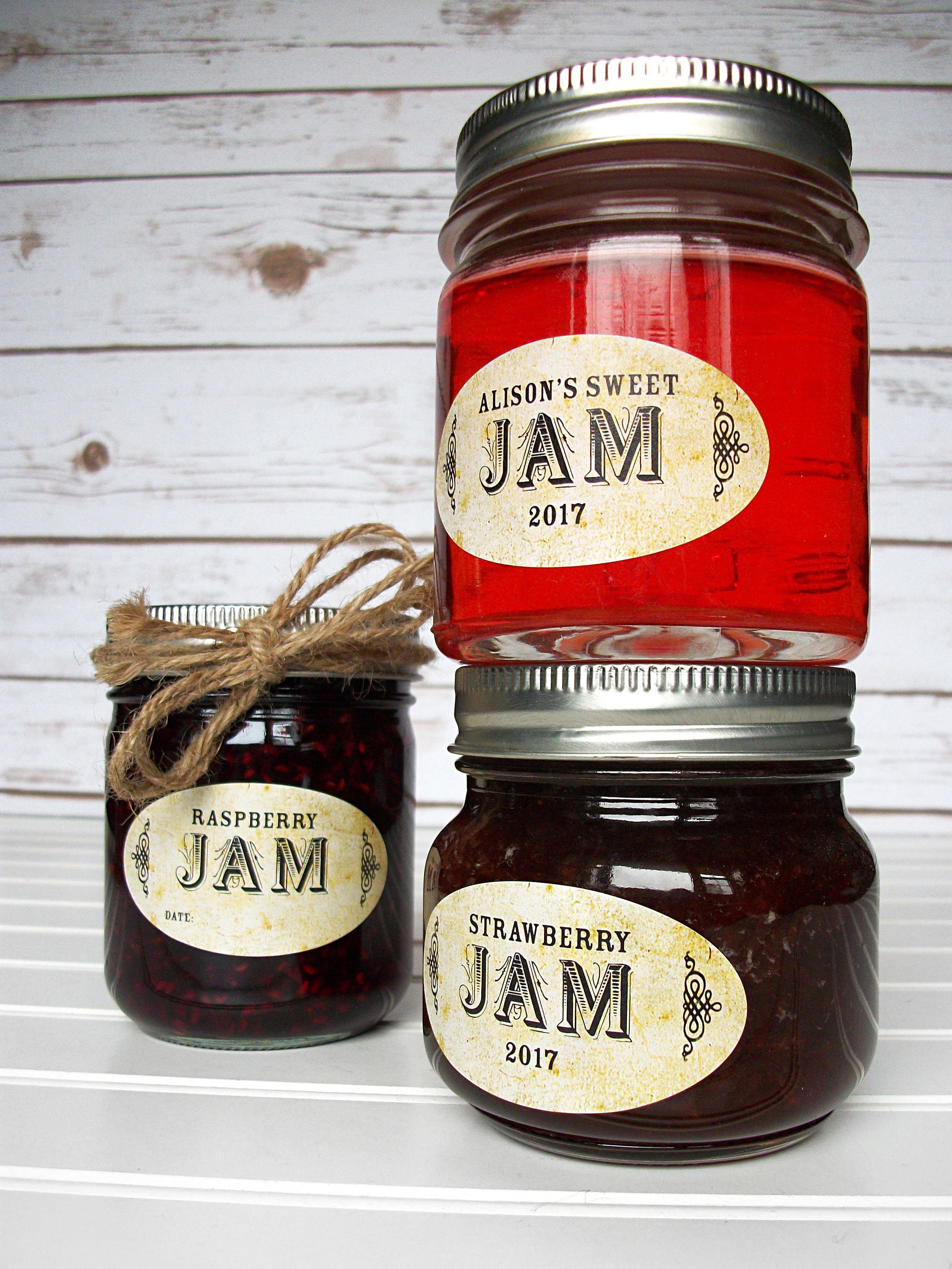 Custom Oval Vintage Canning Jar Labels, Stickers for Quilted Ball Jam ...