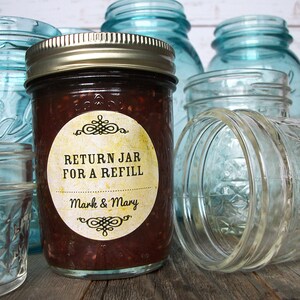 Return Jar for a Refill Custom Vintage Canning Jar Labels, Personalized ...