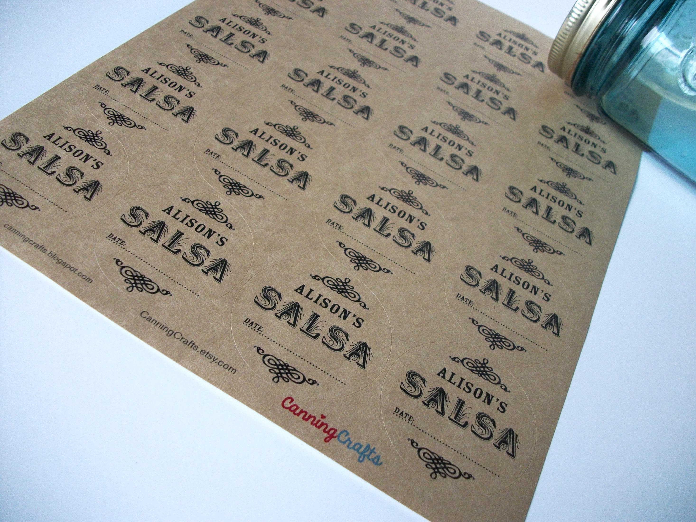 Custom Kraft Paper Canning Jar Labels, Personalized Printed Round Mason ...