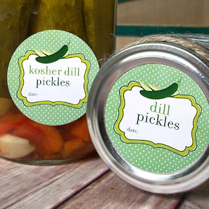 Cute Dill, Sweet, Bread & Butter Pickle, and Relish Canning Jar Labels ...