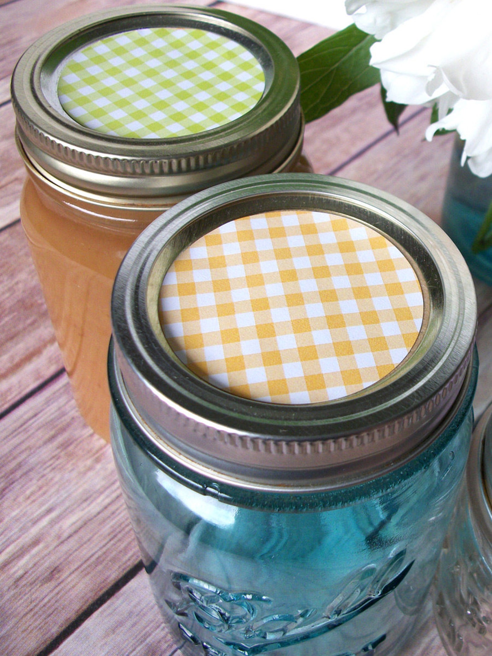 Cottage Chic Lattice Canning Jar Labels Round Stickers for - Etsy