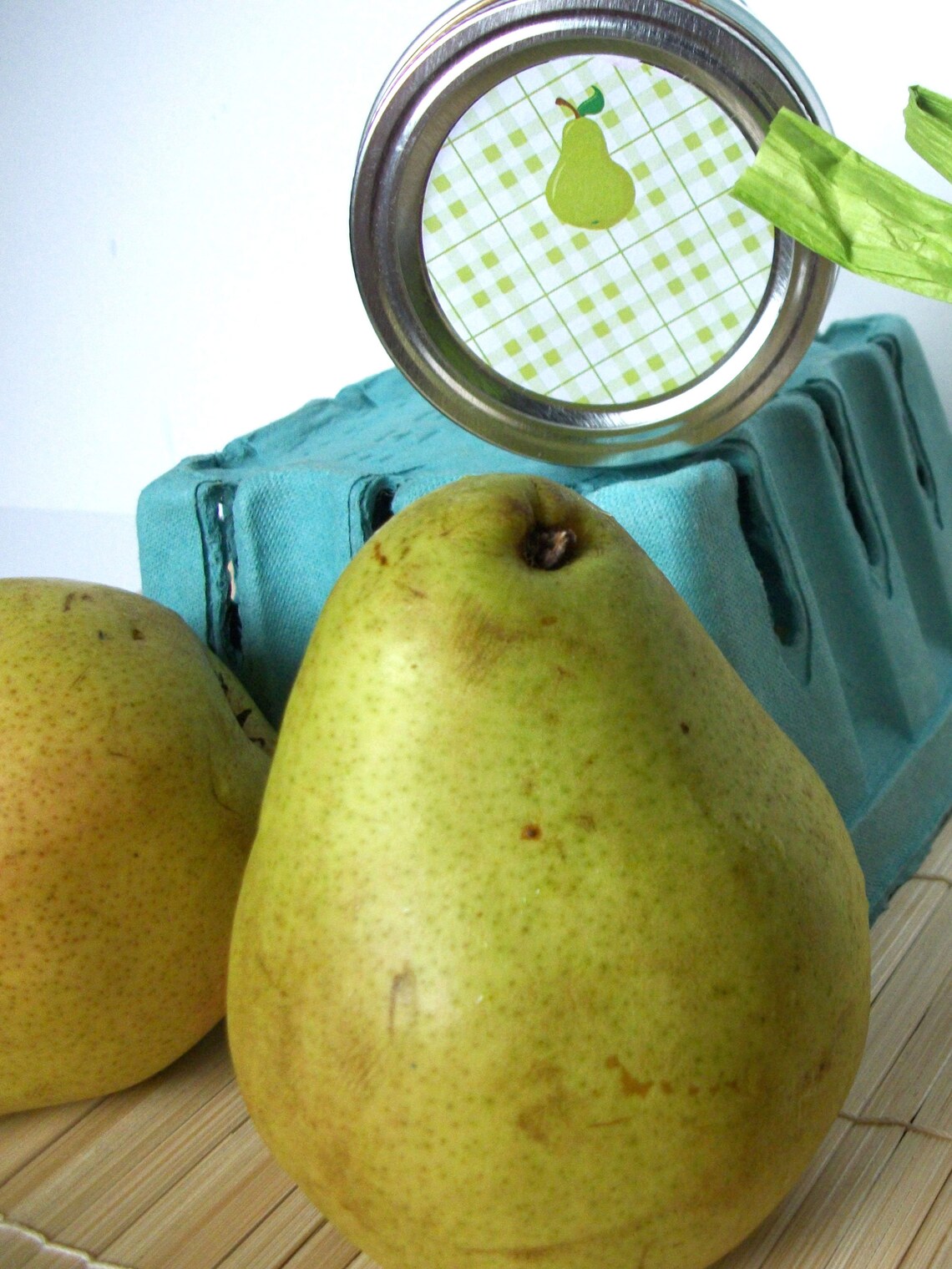 Plaid Pear Canning Jar Labels, Round Printed Jam & Jelly Mason Jar ...
