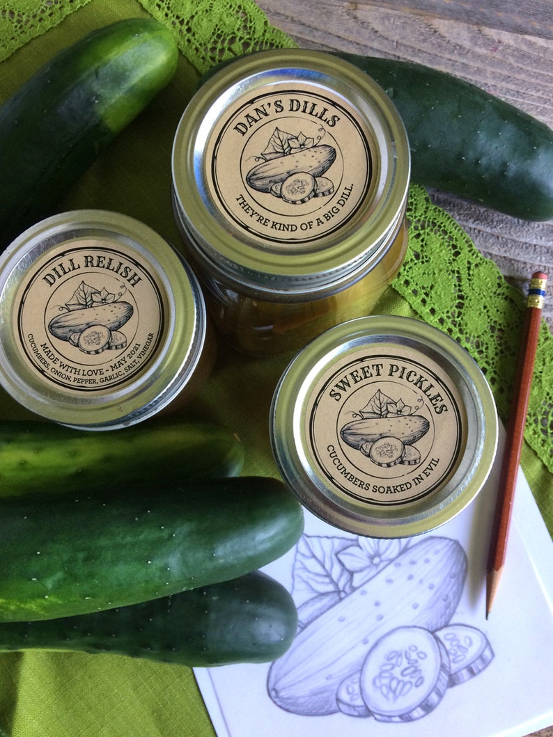 Custom Apothecary Pickle Canning Labels for Relish Dill - Etsy