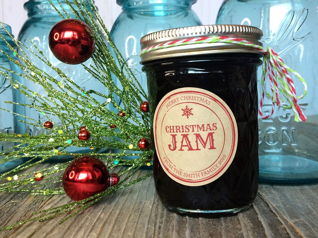 Custom Apothecary Christmas Jam Jar Labels for Holiday Gifts, Round ...
