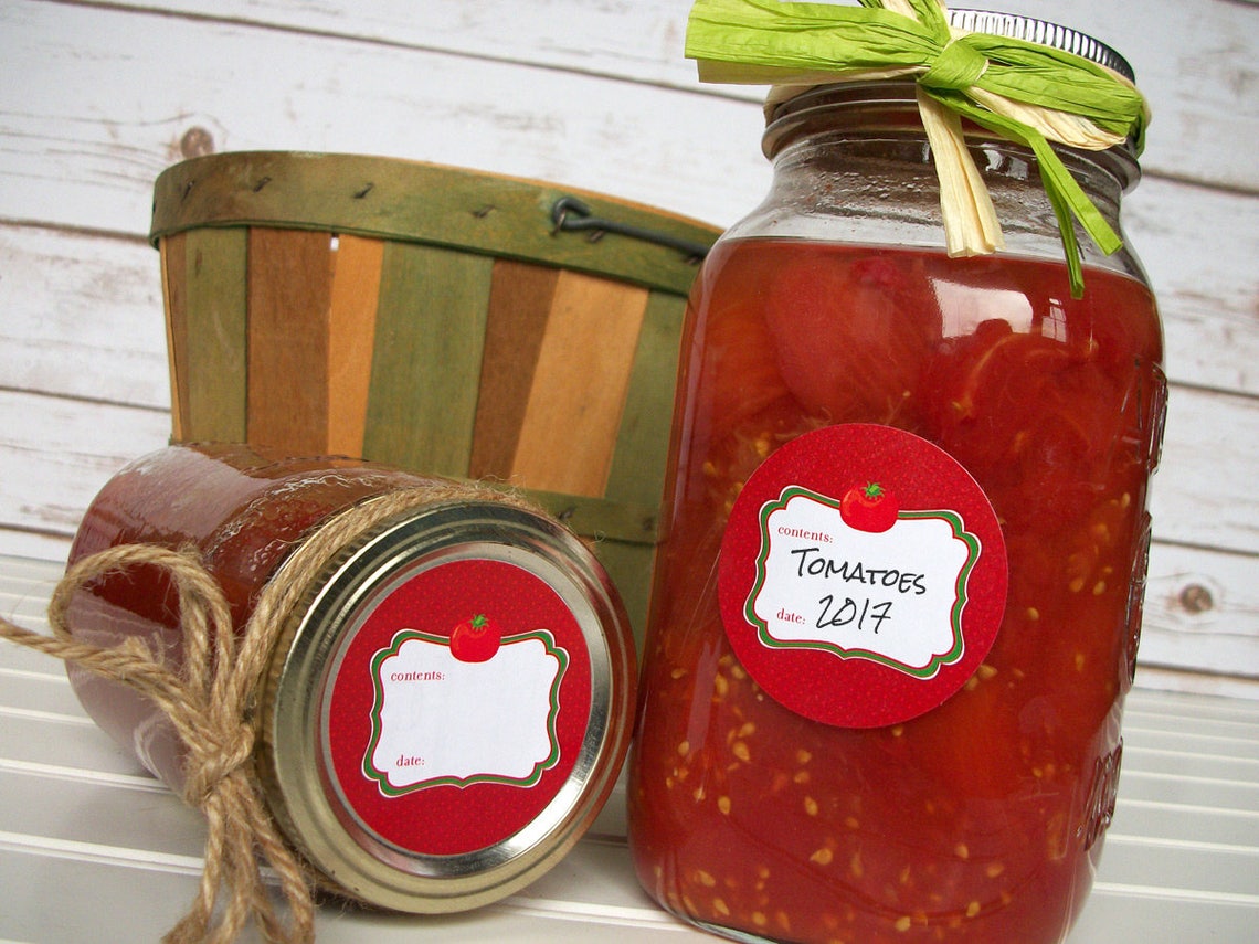 Cute Tomato Canning Jar Labels Round Red Canning Labels for - Etsy