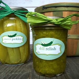 Oval Cute Kosher Dill, Sweet, Bread & Butter Pickle, Relish Canning Jar ...