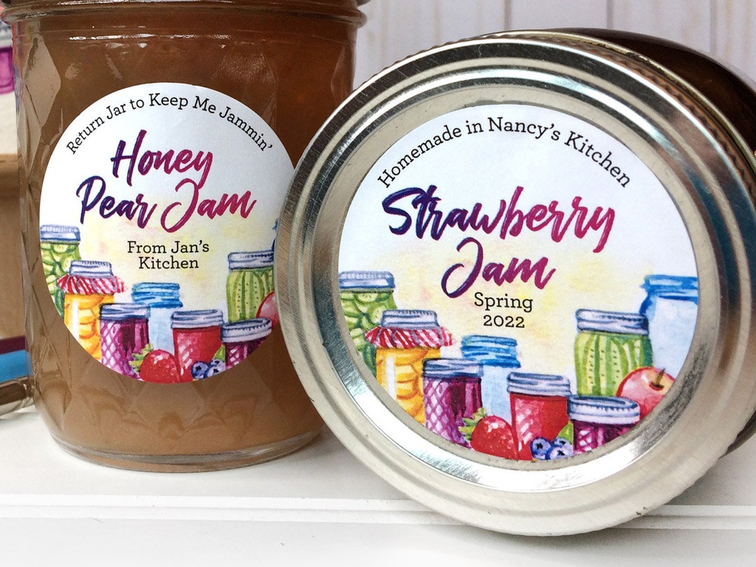 CUSTOM Watercolor Mason Jar Canning Labels Printed With YOUR Text ...
