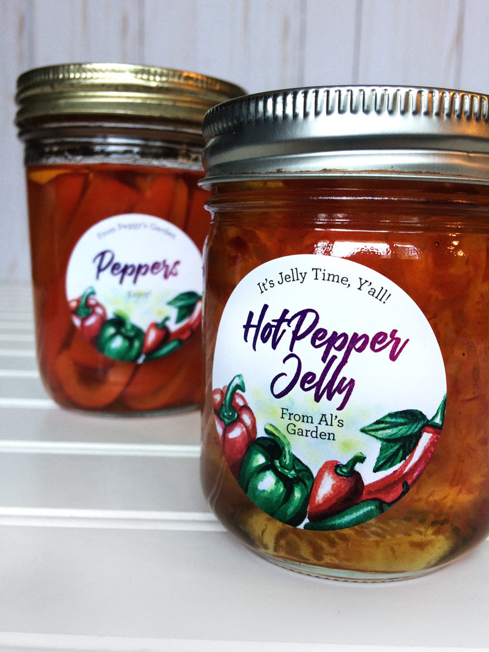 Custom Watercolor Pepper Canning Labels Round Printed Mason - Etsy
