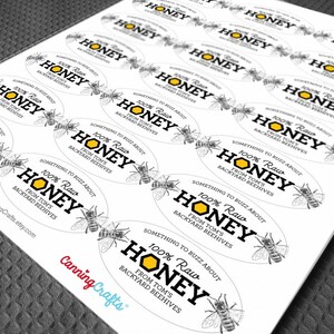 Custom Honeycomb Oval Honey Labels for Quilted Mason Jars, Customized ...