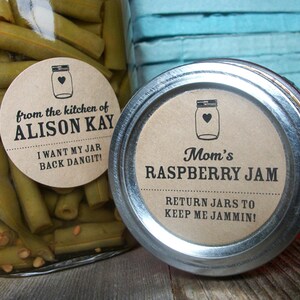 Kraft Return Jar Canning Labels, Custom Mason Jar Stickers Help Get ...