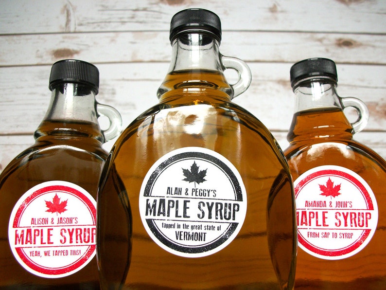Custom Rubber Stamp Maple Syrup Labels Red or Black Custom - Etsy