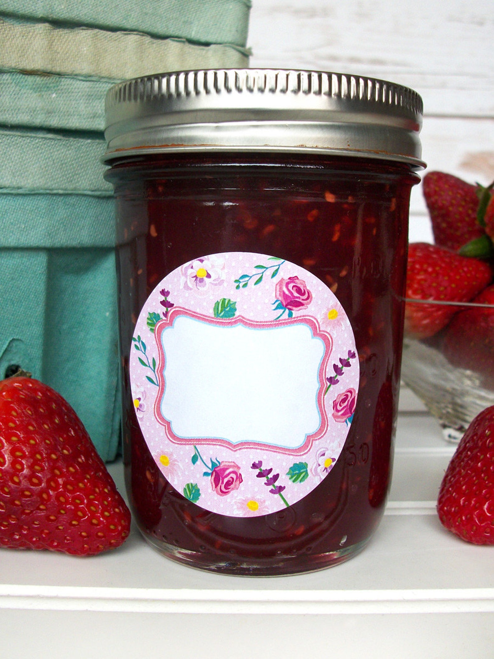 Cottage Chic Flower Canning Jar Labels Round Mason Jar Labels - Etsy