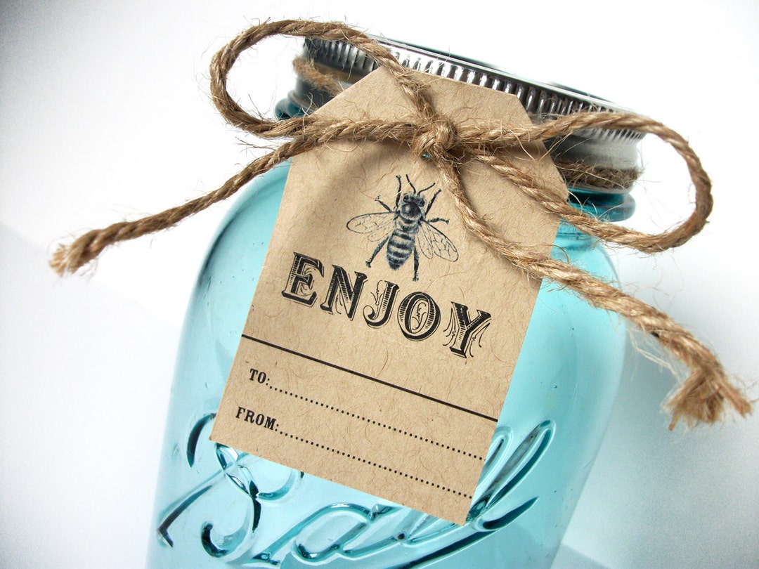 Kraft Honey Bee Hang Tags Rustic Name Tags for Ball Mason - Etsy