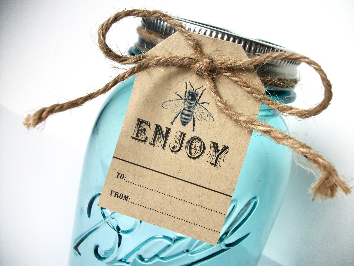 Kraft Honey Bee Hang Tags Rustic Name Tags for Ball Mason - Etsy