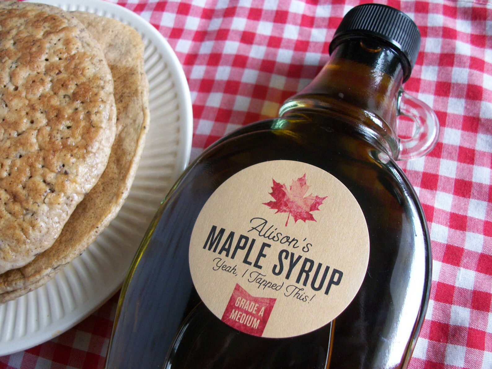 Custom Kraft Maple Syrup Leaf Labels Custom Maple Syrup - Etsy