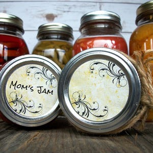 Vintage Whimsical Canning Jar Labels, Round Antique Mason Jar Stickers ...