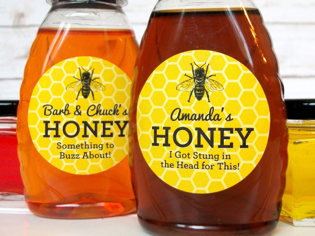 Custom Yellow Honey Bee Canning Jar Labels, Custom Honey Bottle Labels ...