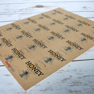 Custom Kraft Honeycomb Honey Labels, Customized Honey Bottle Labels ...