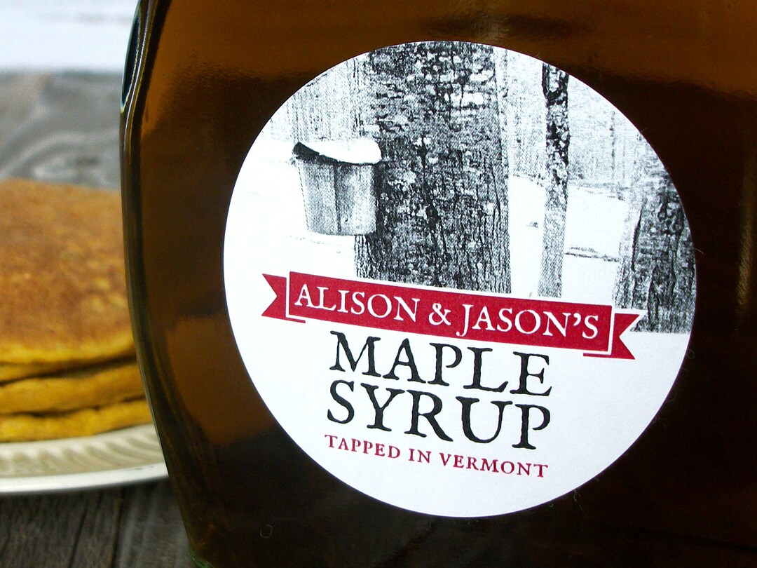 Custom Tree Tapping Maple Syrup Labels, Custom Round Canning Jar Labels ...